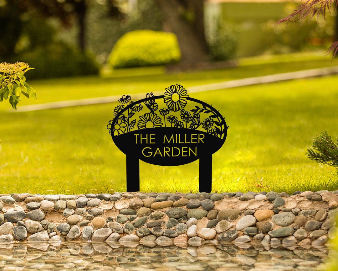 Custom Flowers Metal Garden Decor, Flowers With Stakes Garden Sign ...
