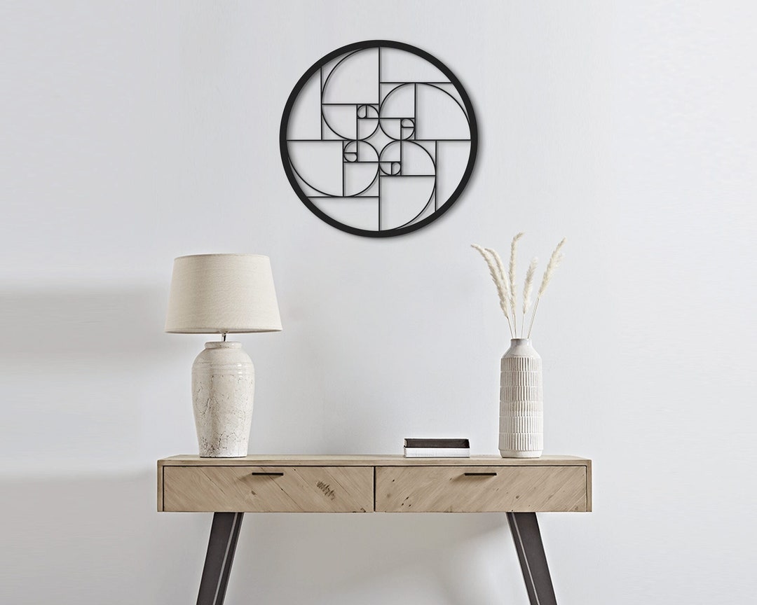 Modern Metal Wall Art, Fibonacci Wall Art, Golden Ratio Wall Art, Wall ...