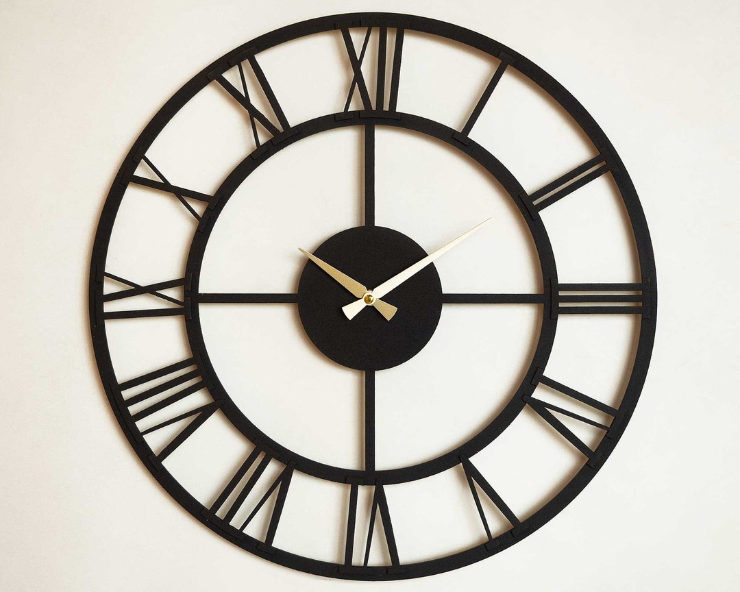 19" Metal Wall Clock With Roman Numerals, Clocks for Wall Vintage ...