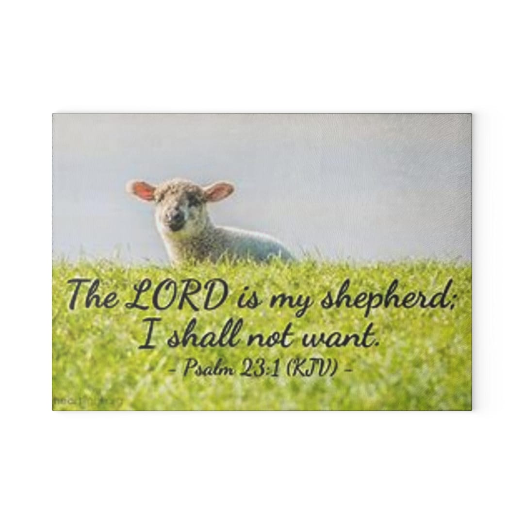 Glass Cutting Board, Psalm 23 KJV Sheep Kitchen Decor, Cutting Board ...