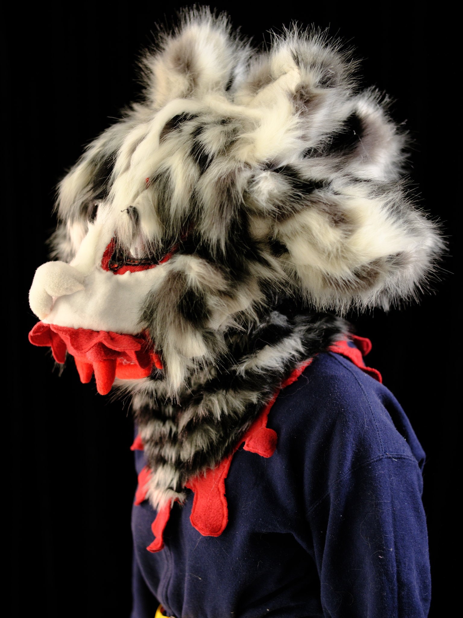 Demon / Ghost Liger lion X Tiger Fursuit Partial Head With Floor ...