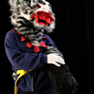 Demon / Ghost Liger lion X Tiger Fursuit Partial Head With Floor ...