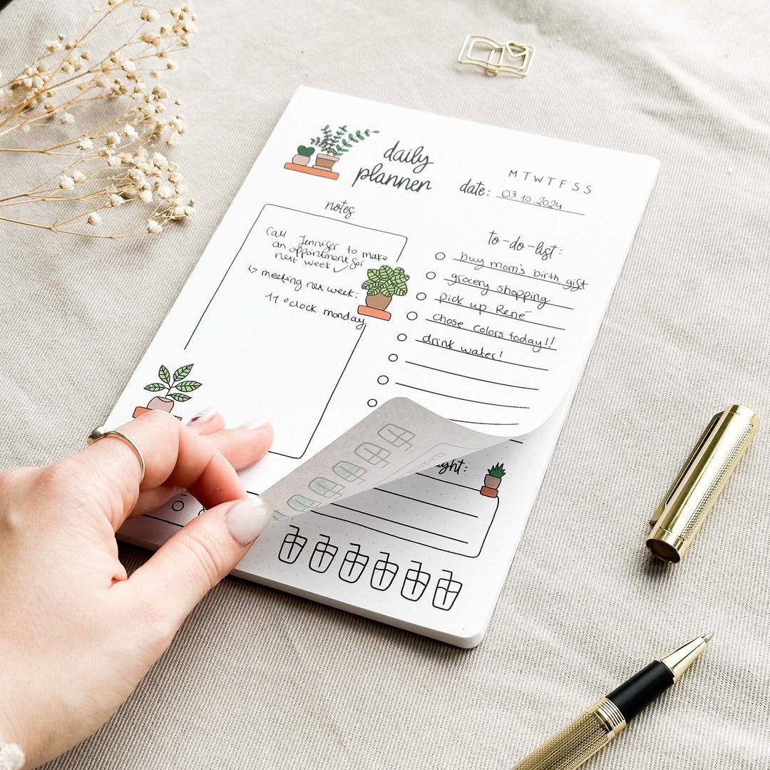 Desk Pad A5 | Daily Planner | 100% Recycled Paper | 50 Pages ...