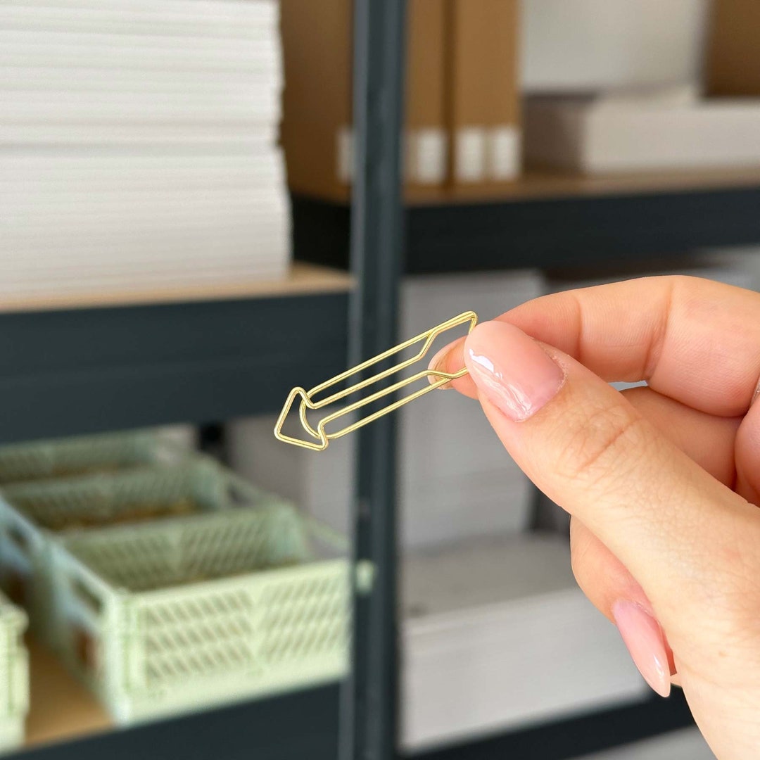 Golden Paper Clips Arrow | 5 Pieces | Metal Paper Clip | Binder Clips ...