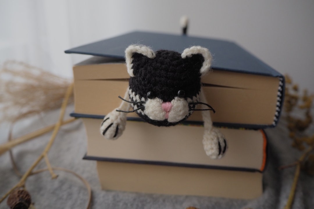 Tuxedo CAT Bookmark, Black and White Cat Plush Bookmark, Cute Animal ...