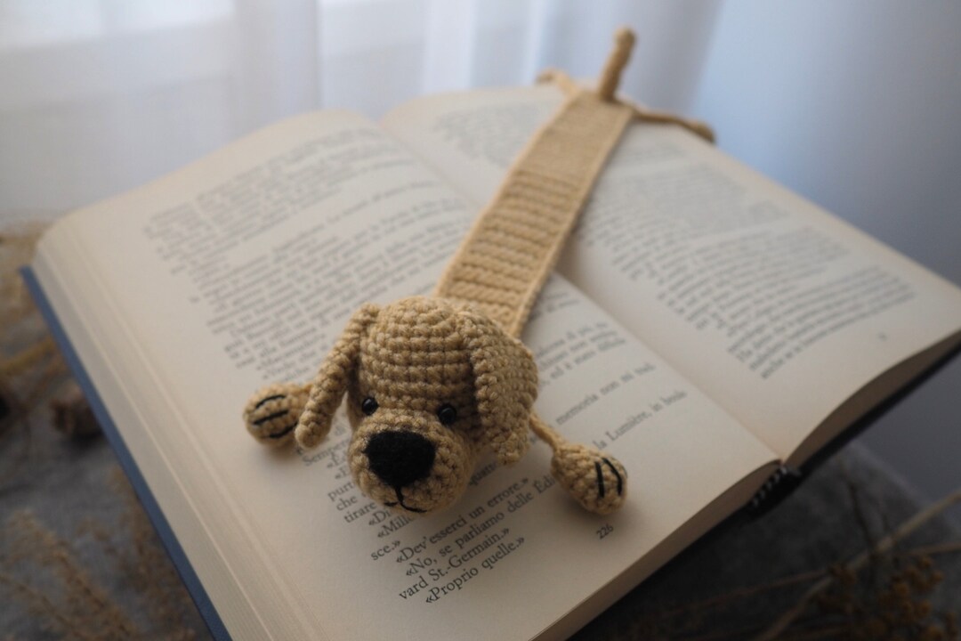 Labrador Dog Bookmark 3D, Crochet Labrador Retriever Page Holder, Soft ...