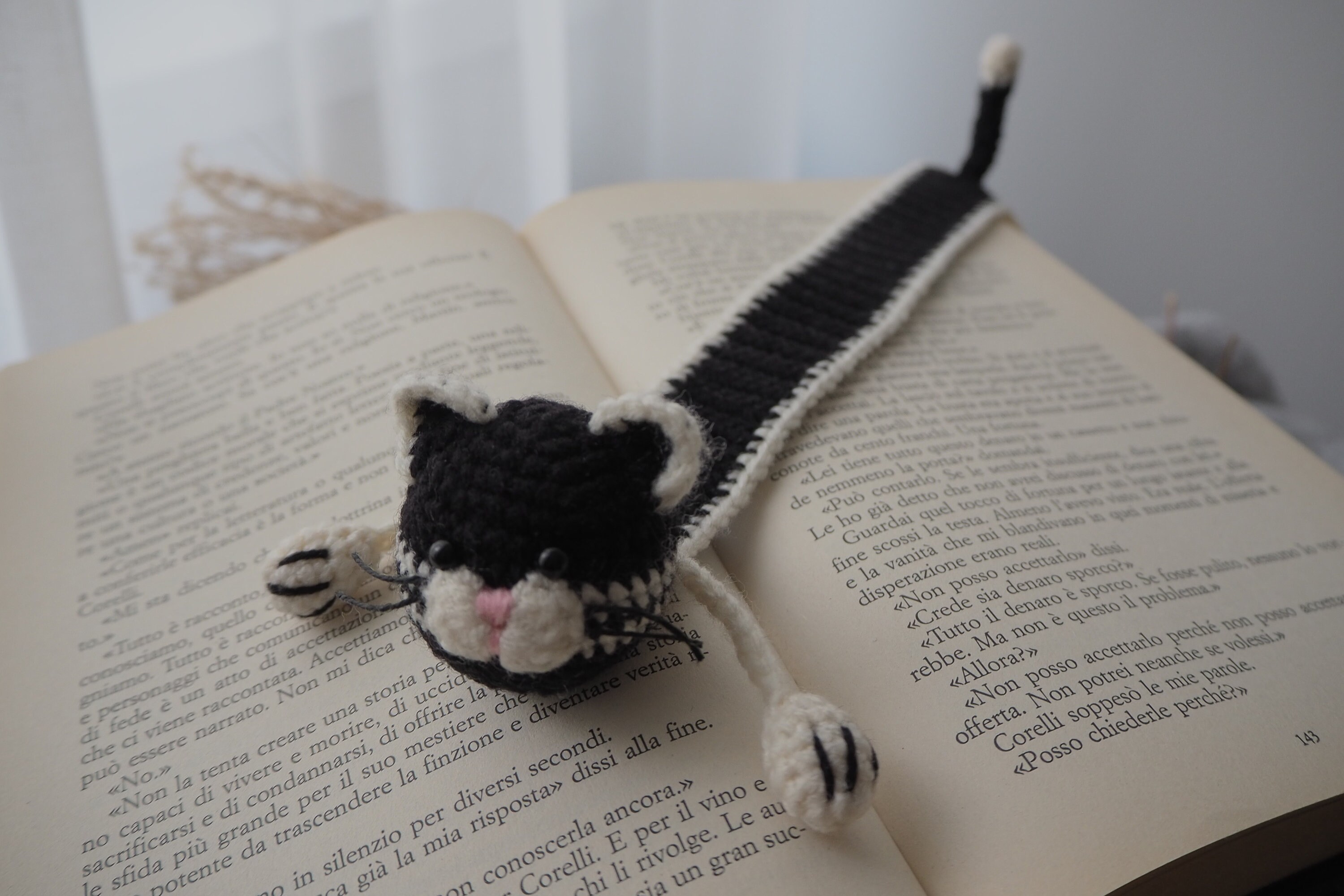 Tuxedo CAT Bookmark, Black and White Cat Plush Bookmark, Cute Animal ...