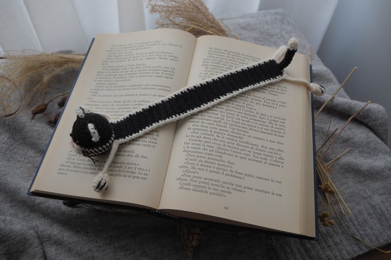 Tuxedo CAT Bookmark, Black and White Cat Plush Bookmark, Cute Animal ...