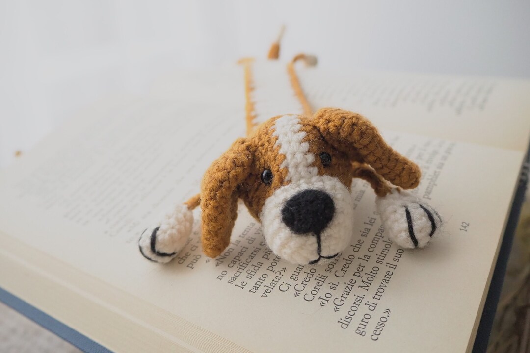 Beagle Dog Bookmark, Beagle Gift for Dog Lover, Crochet 3D Bookmark ...