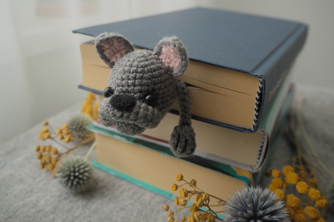 Grey French Bulldog Bookmark, Funny Bulldog Gift, Soft Plush Animal ...