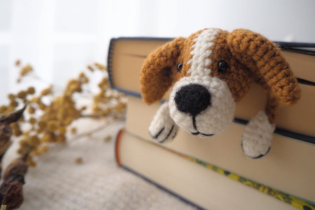 Beagle Dog Bookmark, Beagle Gift for Dog Lover, Crochet 3D Bookmark ...