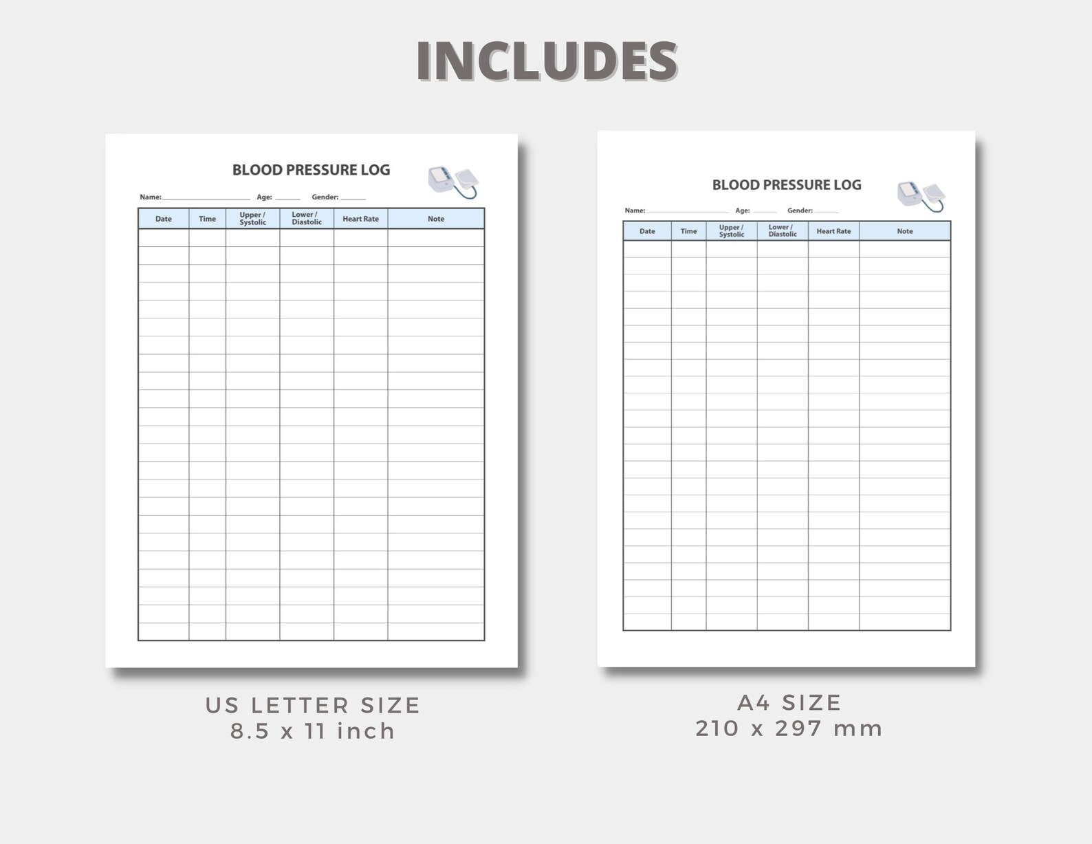 Editable Blood Pressure Log, Printable Health Tracker, Medical Tracker ...