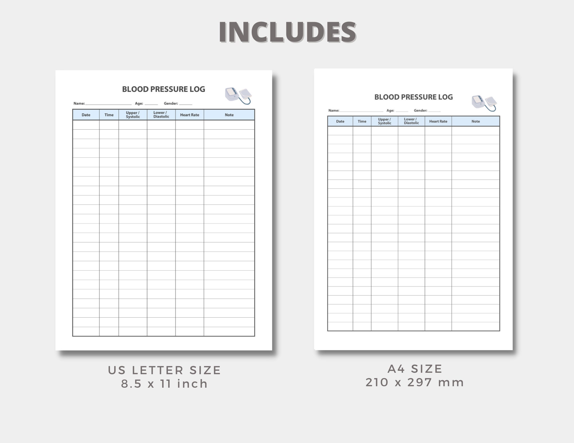 Editable Blood Pressure Log, Printable Health Tracker, Medical Tracker ...