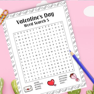 Valentine's Day Activity Pages for Kids, Coloring Sheets, Word Search ...