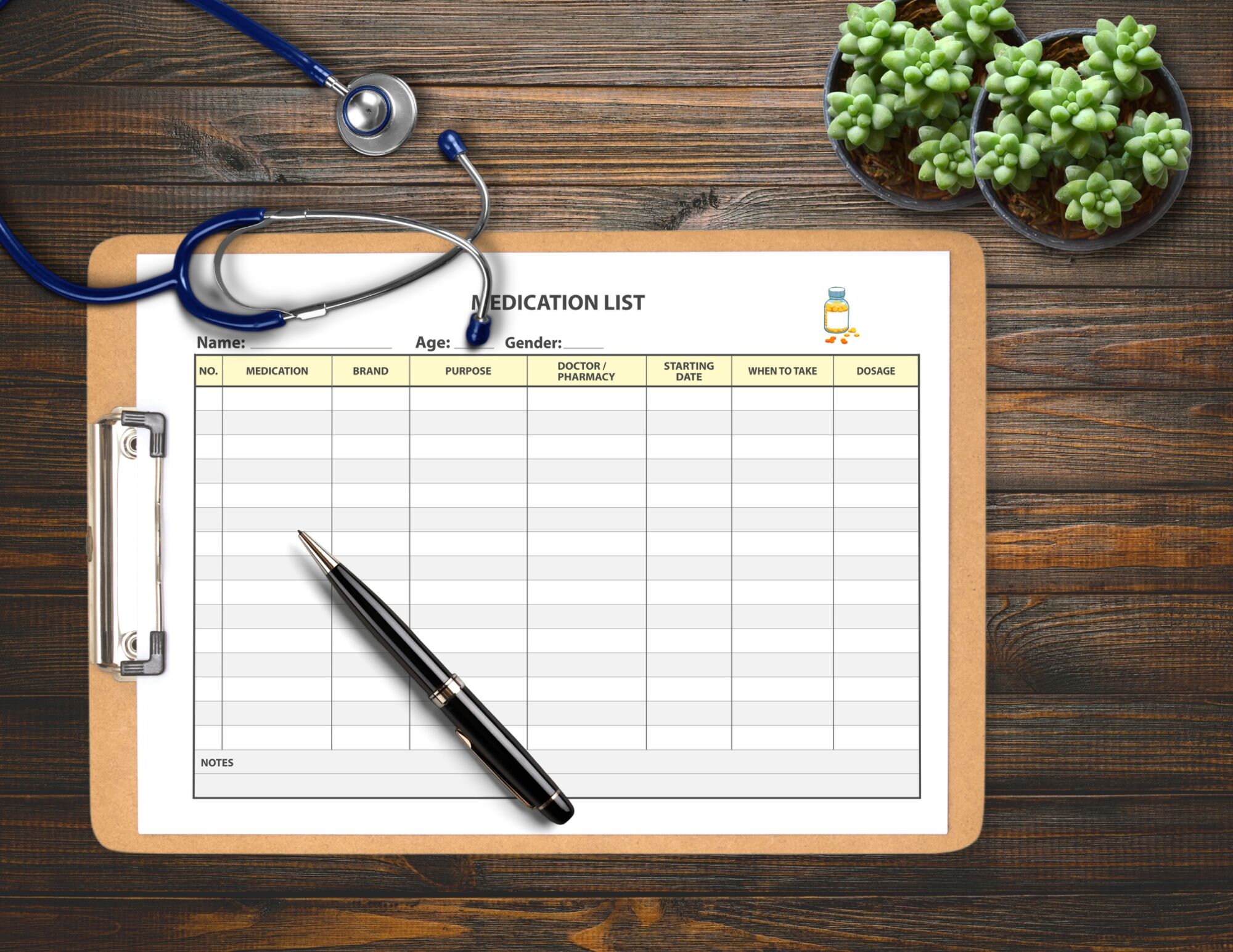 Medication List Medication Tracker Medication Organizer, Medication Log ...