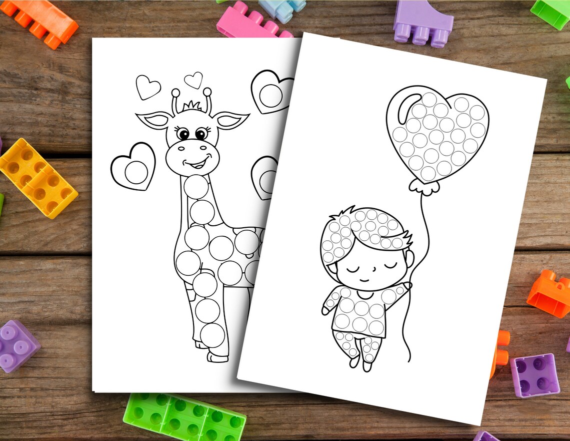 Valentine‘s Day Dot Marker Coloring Sheets for Kids Printable Coloring ...