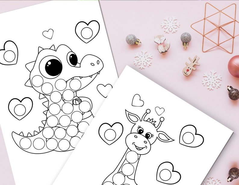 Valentine‘s Day Dot Marker Coloring Sheets for Kids Printable Coloring ...