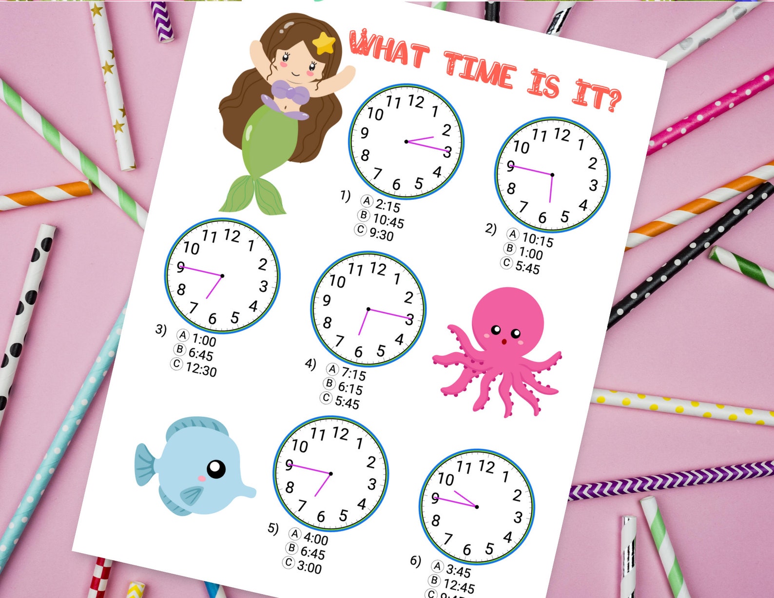 Telling Time Worksheet,analog Clock Worksheets for Kids, Telling Clock ...