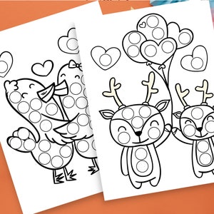 Valentine‘s Day Dot Marker Coloring Sheets for Kids Printable Coloring ...