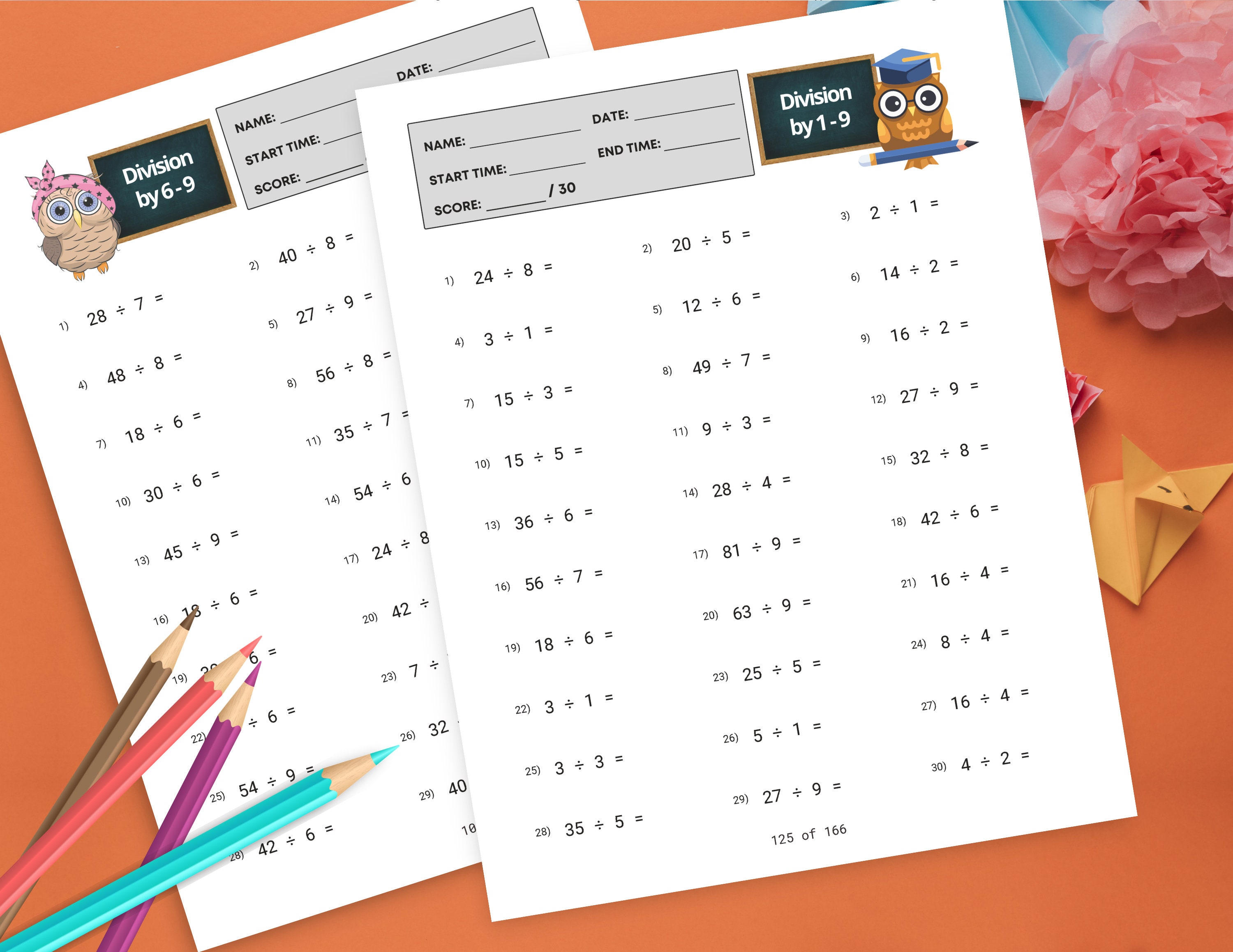 Division Worksheets for Kids, 3rd Grade, Montessori Math, Grade 3 ...