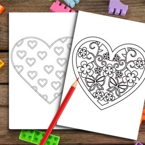 Heart Coloring Pages for Kids, Valentine's Day Coloring Sheets ...