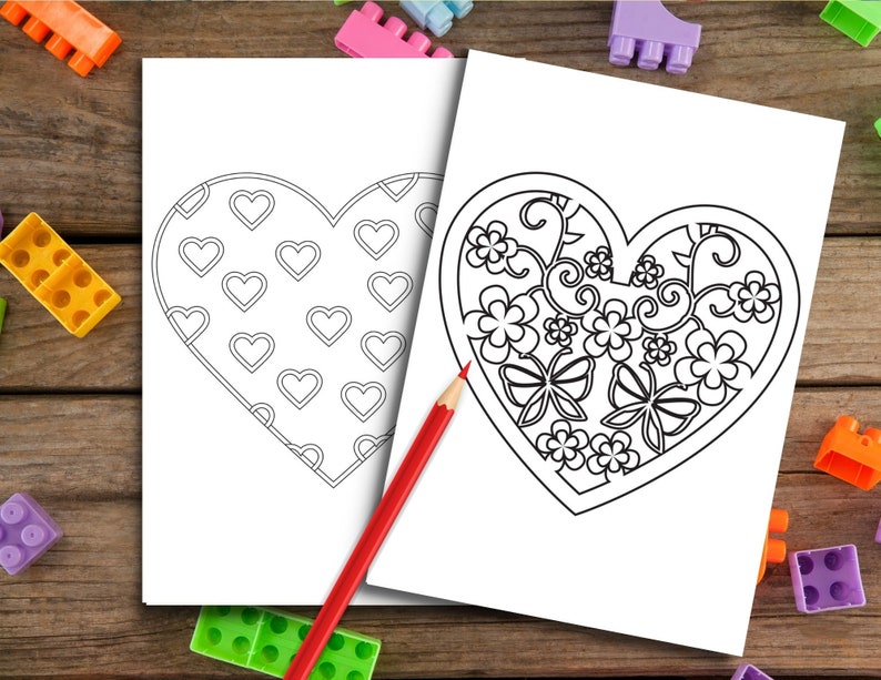 Heart Coloring Pages for Kids, Valentine's Day Coloring Sheets ...