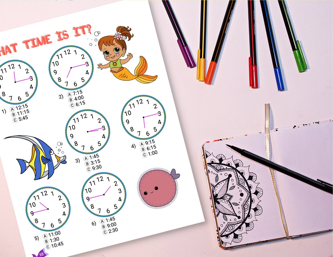 Telling Time Worksheet,analog Clock Worksheets for Kids, Telling Clock ...