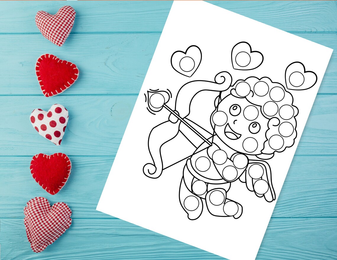 Valentine‘s Day Dot Marker Coloring Sheets for Kids Printable Coloring ...
