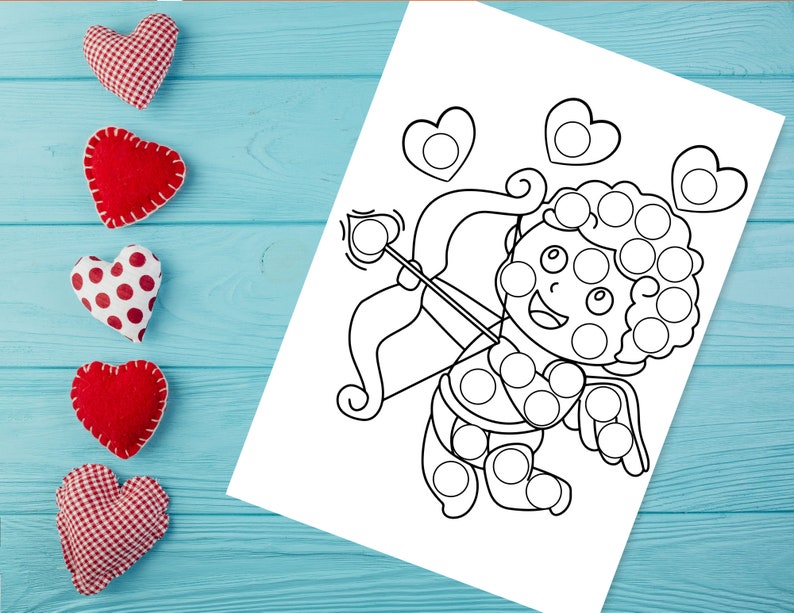 Valentine‘s Day Dot Marker Coloring Sheets for Kids Printable Coloring ...