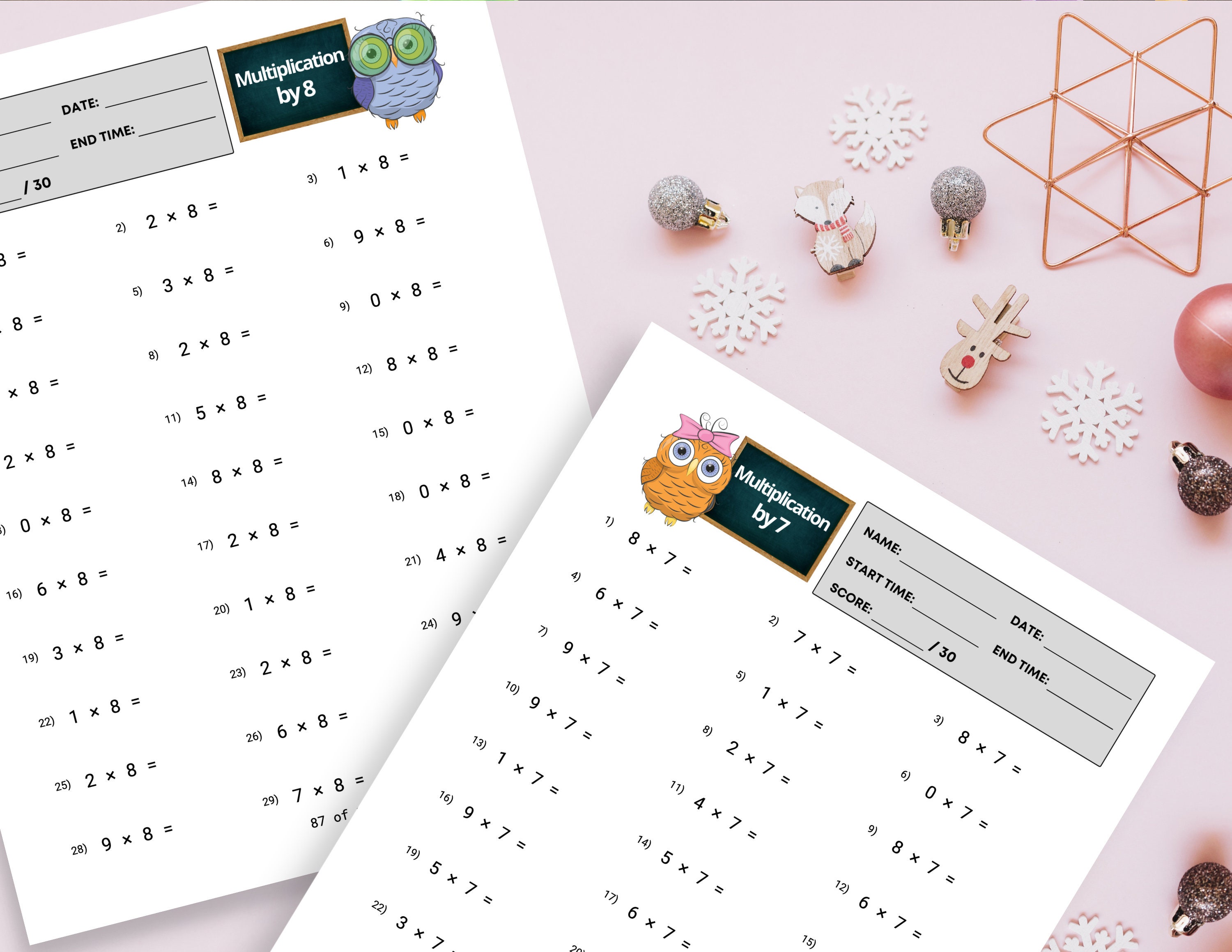 Multiplication Worksheets for Kids, 3rd Grade, Montessori Math, Grade 3 ...