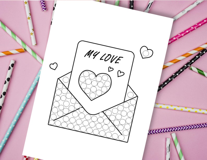 Valentine‘s Day Dot Marker Coloring Sheets for Kids Printable Coloring ...