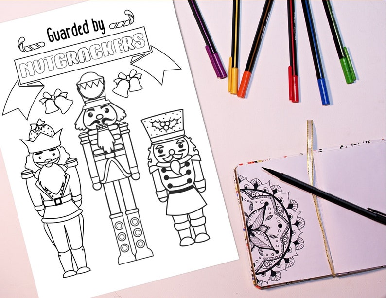 Christmas Nutcracker Coloring Pages for Kids and Adults, Colorin Sheets ...
