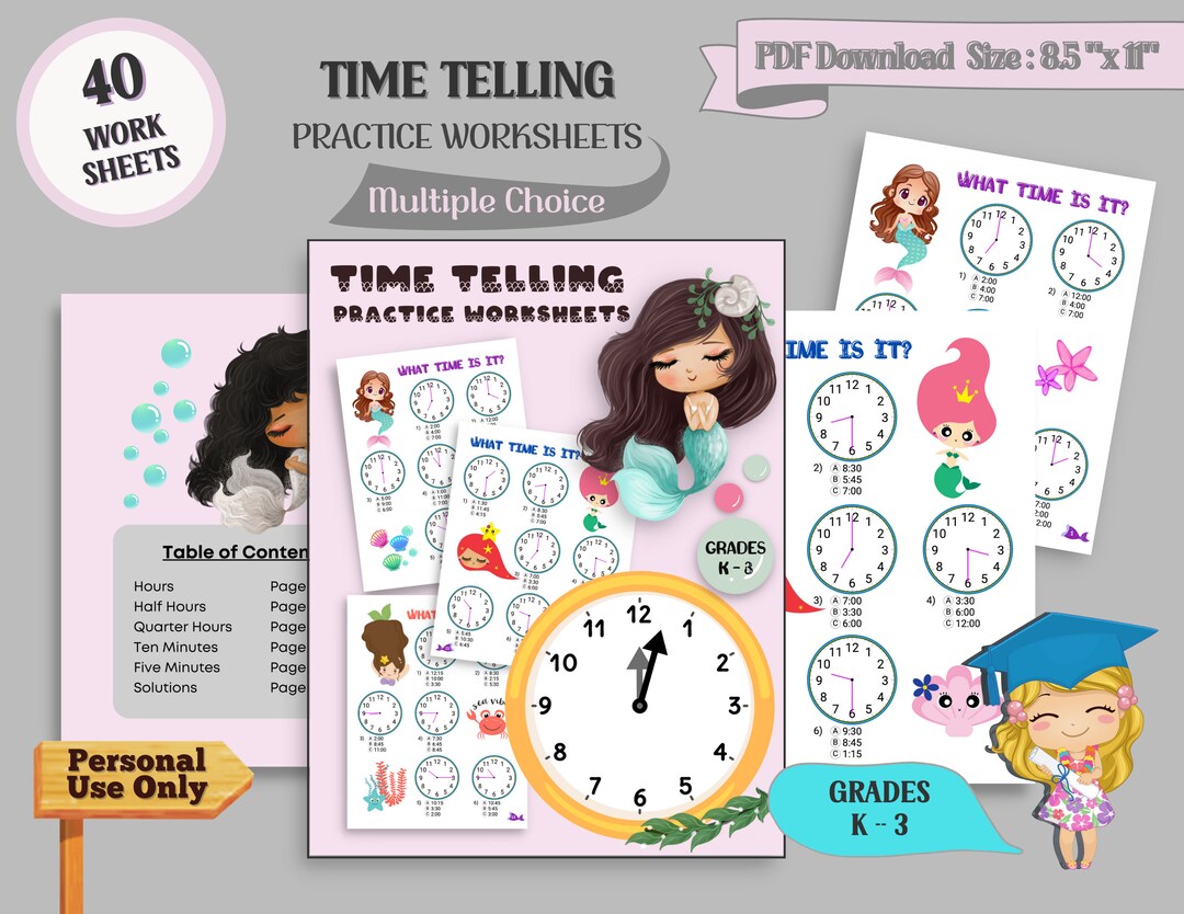 Telling Time Worksheet,analog Clock Worksheets for Kids, Telling Clock ...