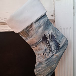 Blue Embroidered Bird Christmas Stocking - Etsy