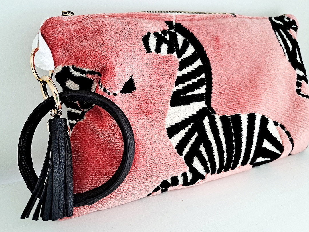 Pink Zebra Clutch Bag - Etsy