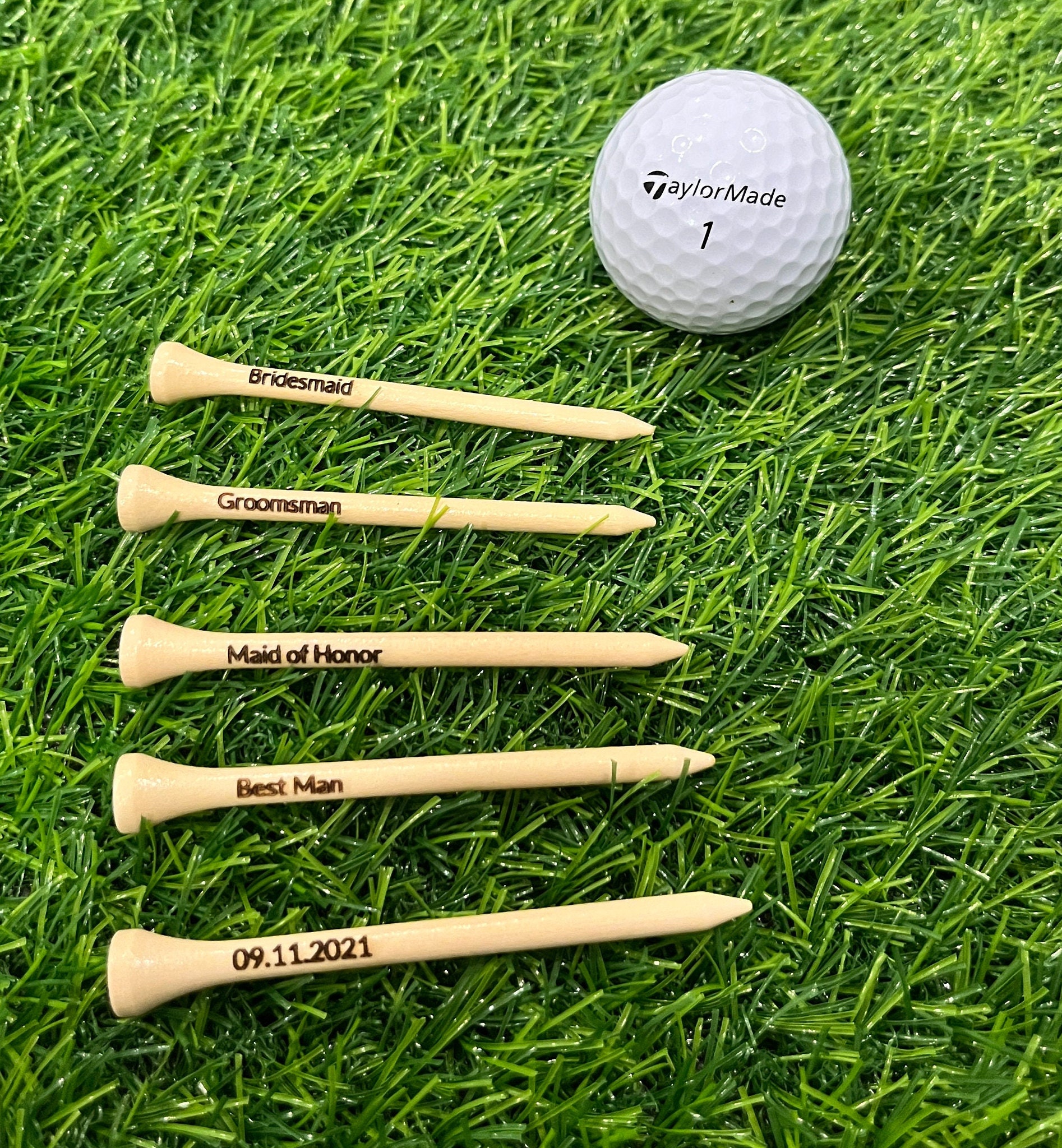 Custom Engraved Wedding Golf Tees | Wedding Gift | Personalized Golf ...