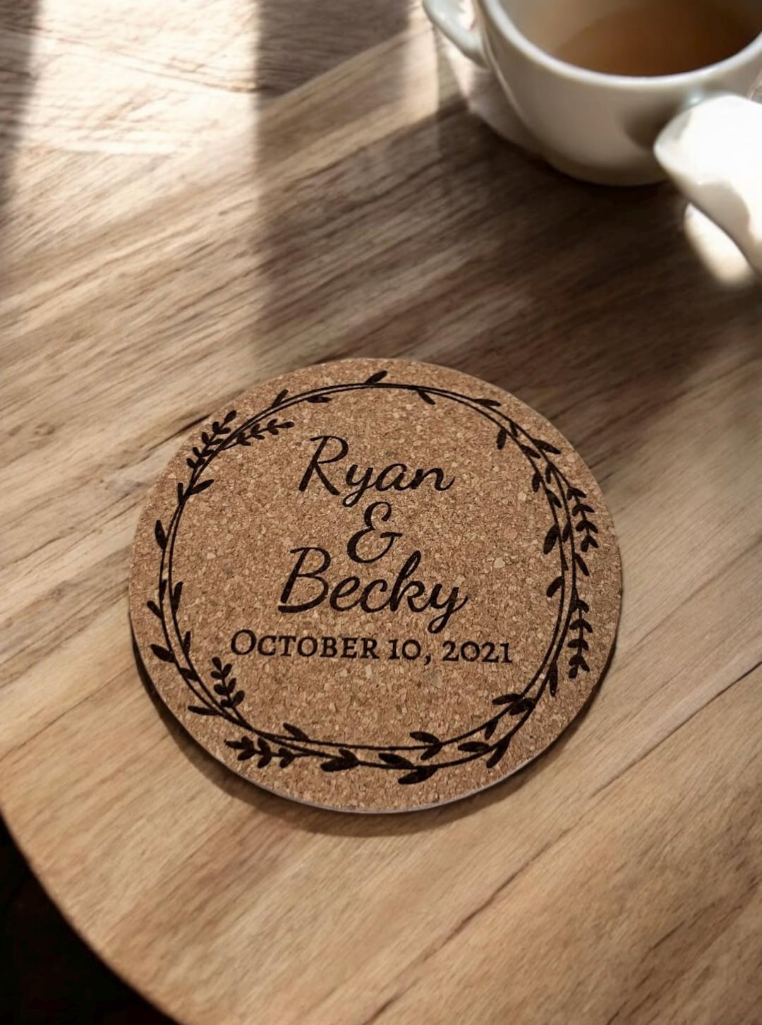 Set of Personalized Cork Coasters | Custom Wedding Favors, Housewarming ...