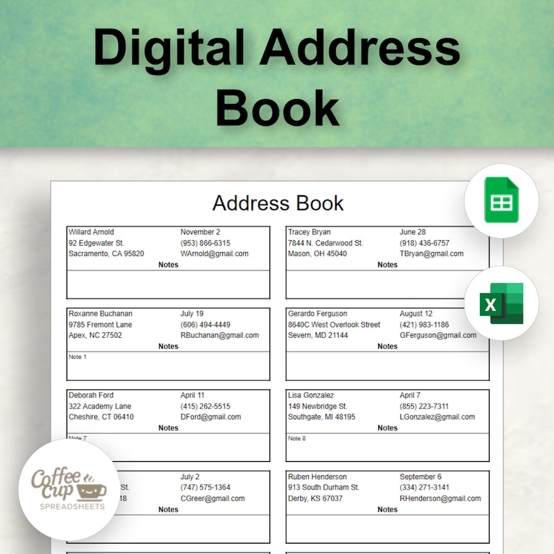 Address Book Printable - Etsy