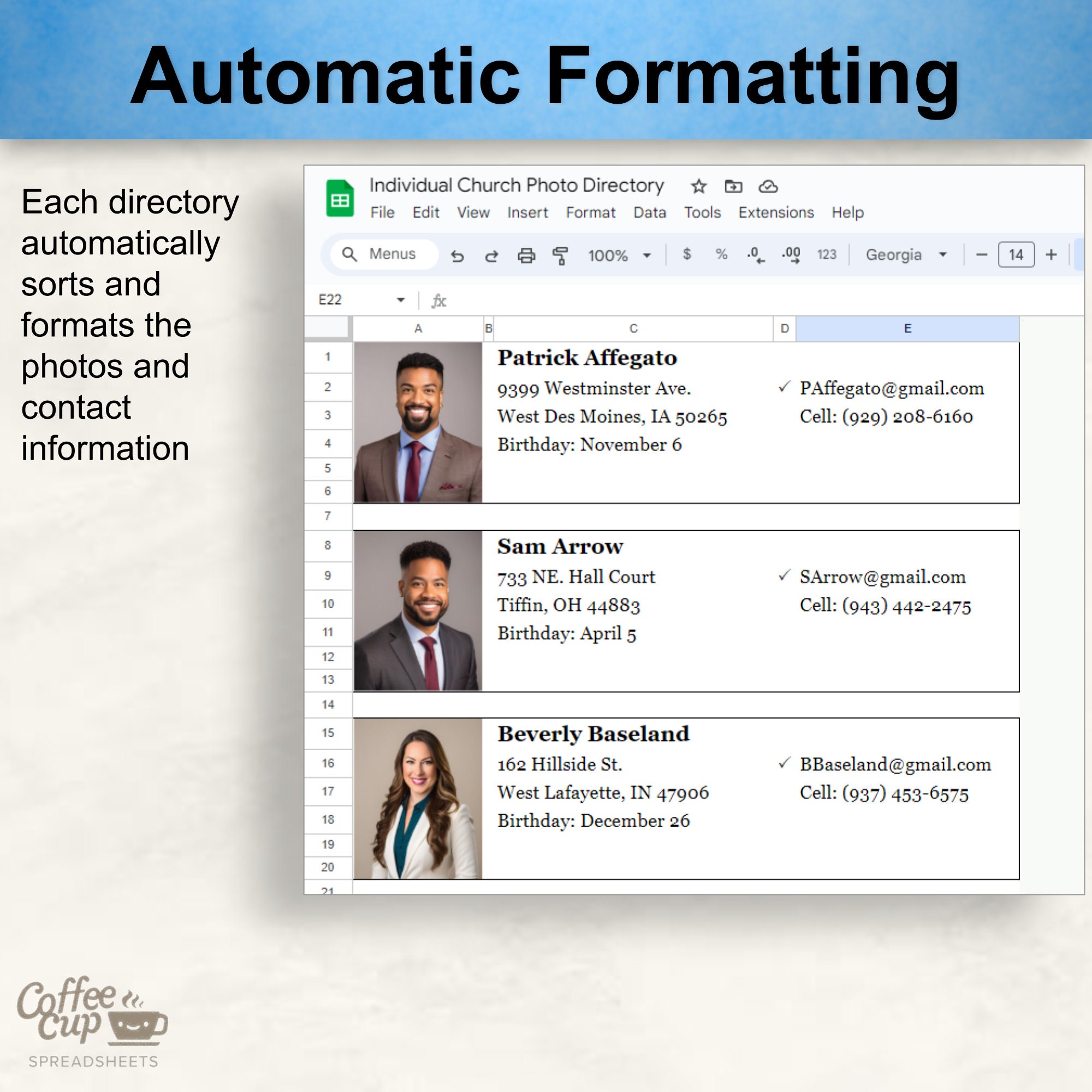 Church Directory and Attendance Tracker Resource Bundle Google Sheet ...