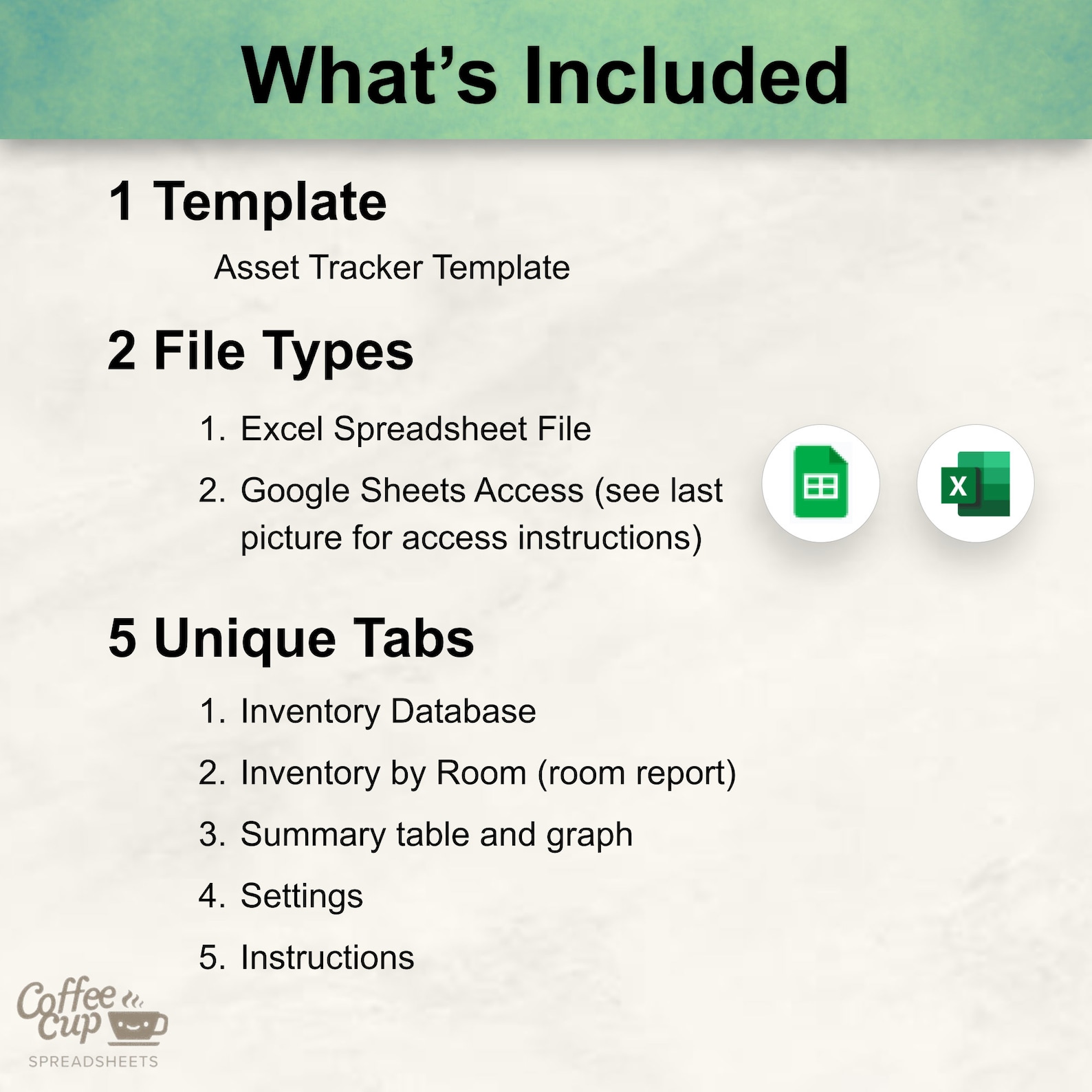 Asset Tracker Excel and Google Sheet | Small Business Fixed Assets ...