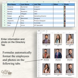 25 Person per Page Organizational Photo Directory | Customizable Google ...