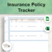 Insurance Policy and Coverage Tracker Excel and Google Sheet - Etsy