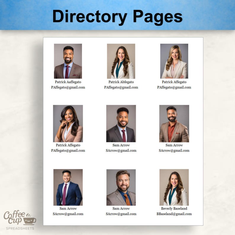 Photo Directory - 9 Entries per Page With 2 Lines - Etsy