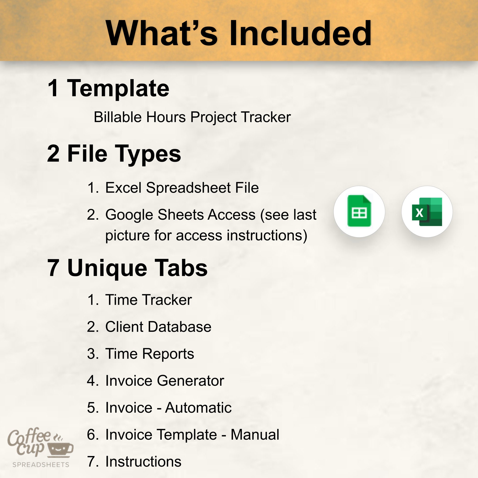 Billable Hours Project Tracker and Invoice Google Sheet and Excel ...