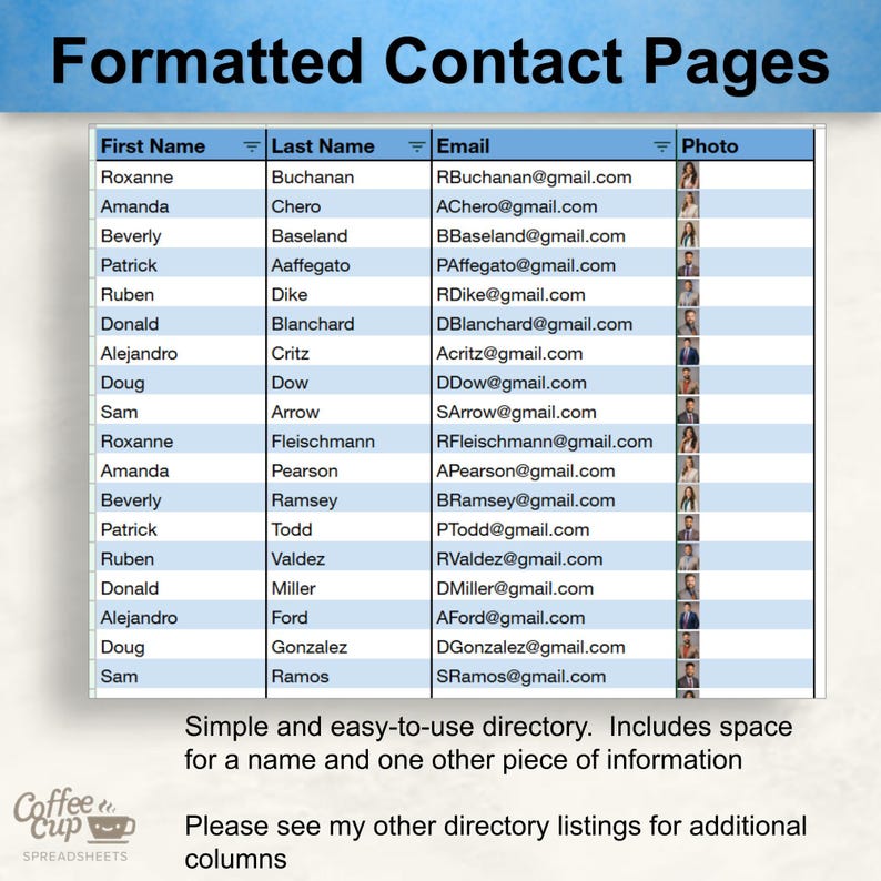 Photo Directory - 9 Entries per Page With 2 Lines - Etsy