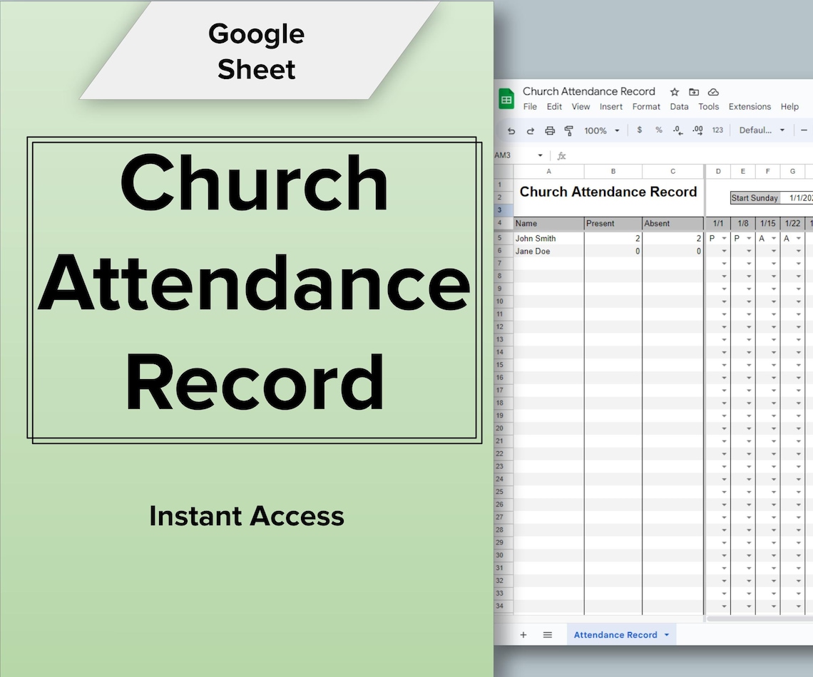 Church Attendance Tracker Google Sheet Employee Attendance Tracker ... Church Attendance Tracker Google Sheet Employee Attendance Tracker ...