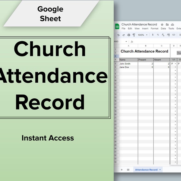 Church Attendance Sheet - Etsy