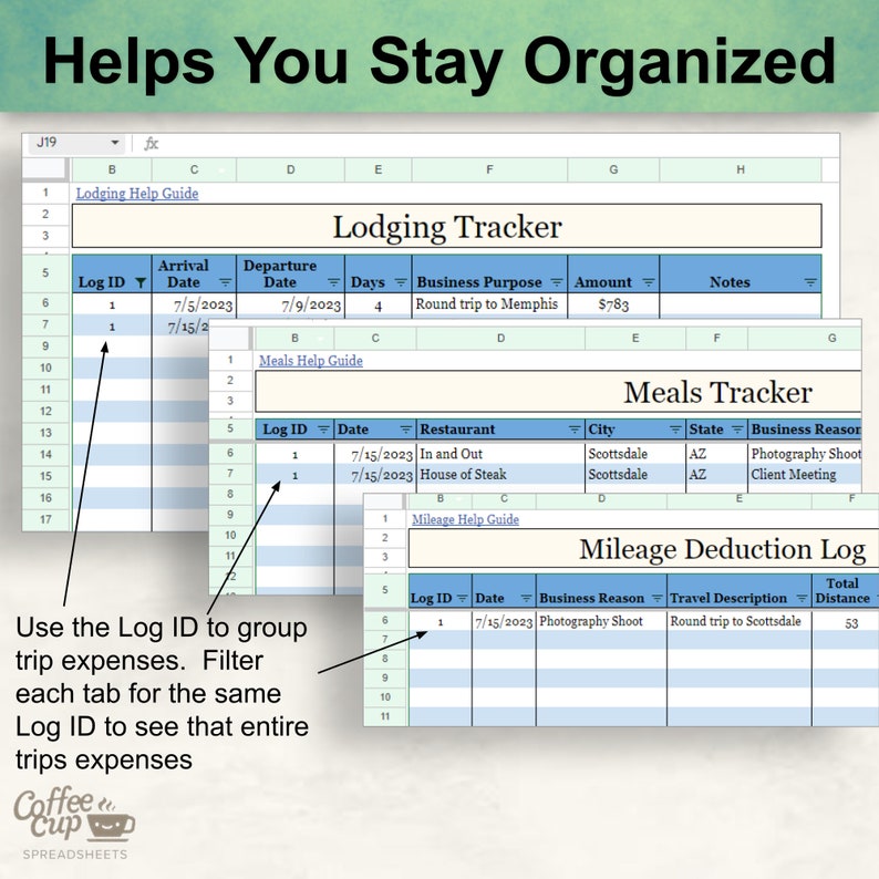 Mileage Tracker: Google Sheet & Excel Mileage Log (printable) - Etsy