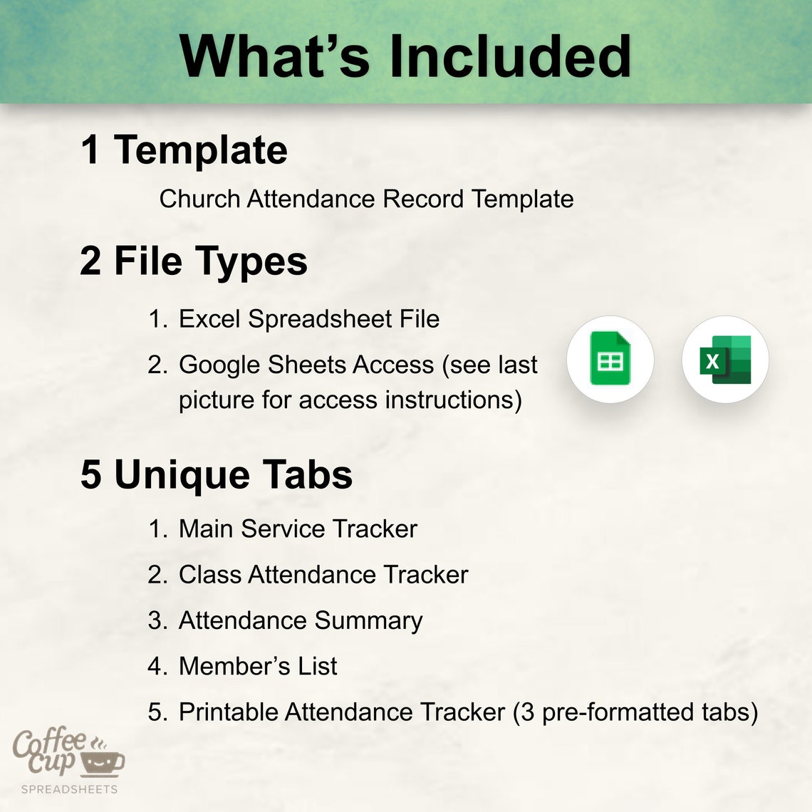 Church Attendance Tracker Template: Google Sheet & Excel - Etsy