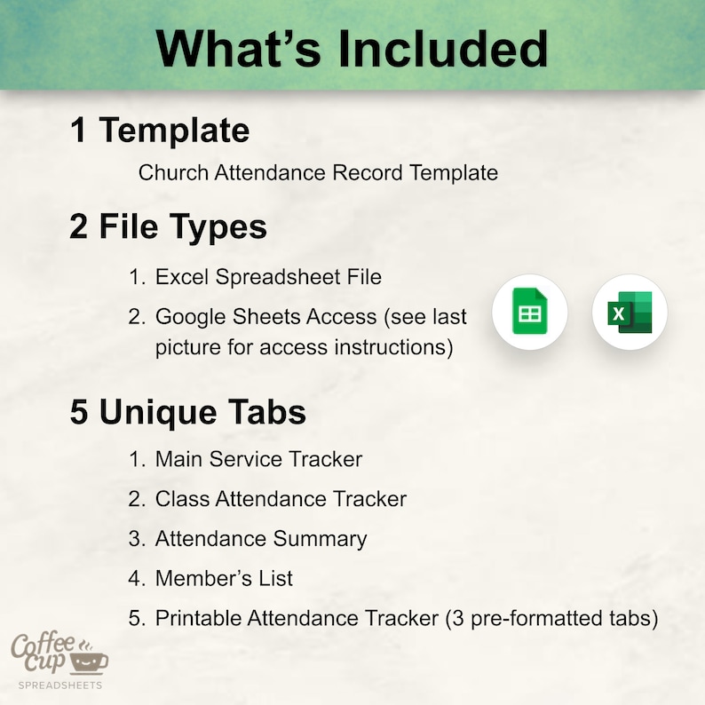 Church Attendance Tracker Template: Google Sheet & Excel - Etsy Canada